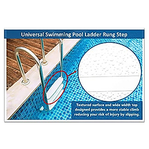 New JSP Manufacturing fits Hydrotools 87901 Swimming Pool Molded Plastic Replacement Ladder Rung Step (3) White