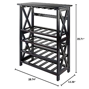 Winsome Rio Wine Storage, 28.74" W x 35.71" H x 13.39" D, Espresso