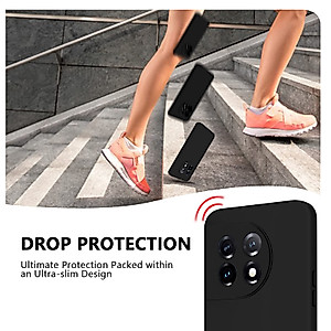 Hismart Phone Case for OnePlus 11(2023), Slim Silicone Mobile Cover Waterproof with Full Camera Protection - Black