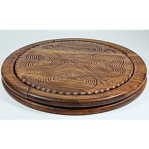 [GiftsNMemories 4 Hearts 12-Inch Wooden Collapsible Fruit Basket, Brown] Thanksgiving fruit Basket,Wooden fruit basket,Valentines fruit baskets,Wooden Trivet,Dry Fruit Basket