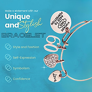 Infinity Collection 60th Birthday Gifts for Women, Rose Gold 60th Birthday 1965 Aged to Perfection Charm Bracelet, 60th Birthday Gift Ideas