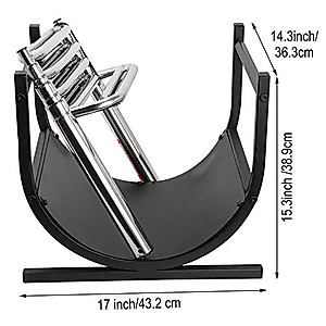 Finderomend Fireplace Log Holder Firewood Rack 17 Inch Heavy Duty Small Cast Iron Firewood Log Rack Bin for Patio Deck Fireplace Indoor/Outdoor with Scrolls for Log Wood Lumber Kindling Black