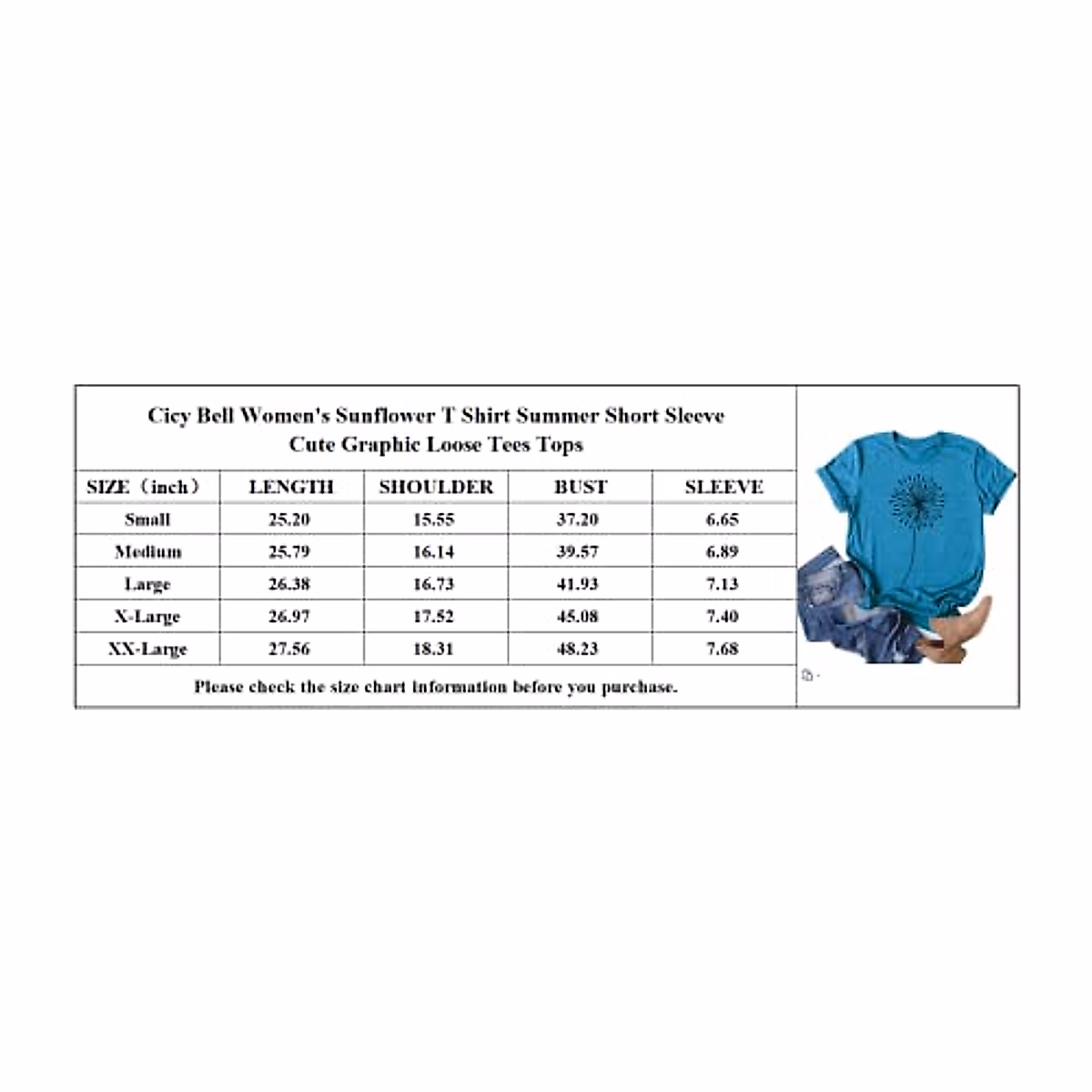 Cicy Bell Women's Dandelion Print T Shirts Cute Graphic Tees Short Sleeve Summer Cotton Tee Tops