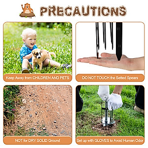 Qualirey 3 Pc Mole Trap for Lawns, Spear Style Mole Killer for Garden Yard Outdoor, Alloy Steel Mechanical Gopher Vole Traps, Quick and Clean