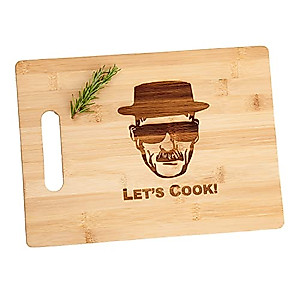 Breaking Bad Engraved Bamboo Wood Cutting Board with Handle Funny Gift for Father's Day Birthday Christmas Charcuterie Cheese Tray 13 x 9.5"