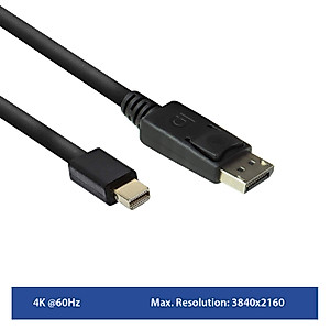 Adapter Cable Mini DisplayPort Male - DisplayPort Male
