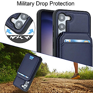 Ｈａｖａｙａ for Samsung Galaxy S23 Plus case Magsafe Compatible Galaxy S23 Plus case with Card Holder for Men and Women Samsung S23+ Plus Detachable Magnetic Wallet Phone case-Blue