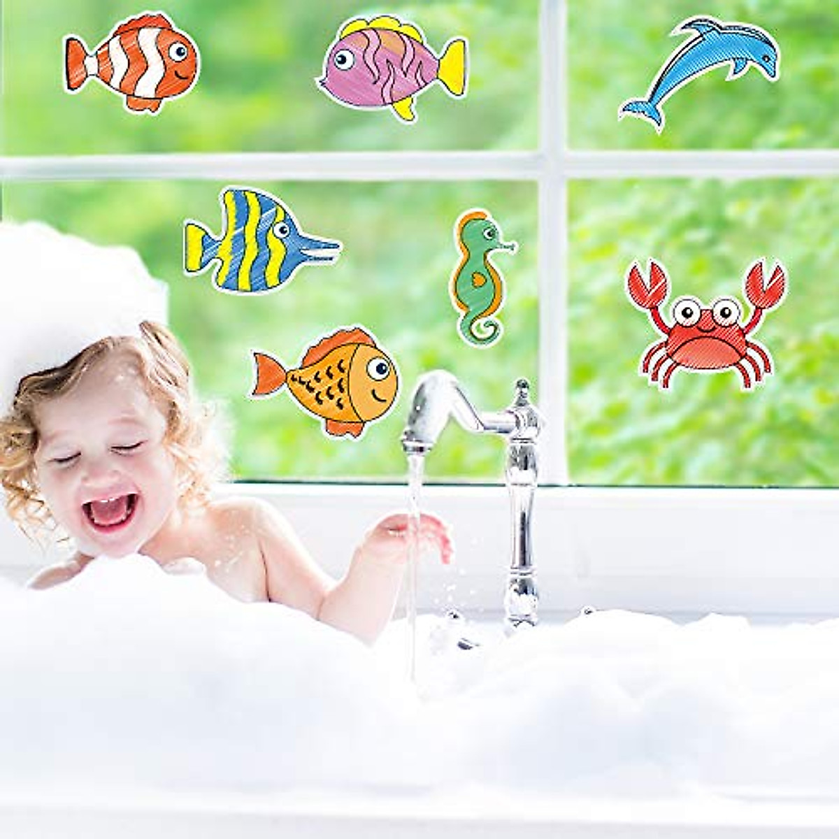 Colorful 63-Piece Sea Animal Cutouts for Classroom Decor