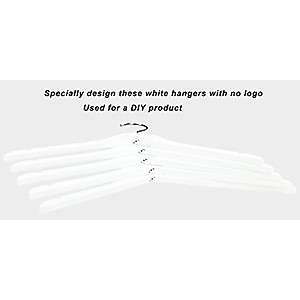 Premium Solid Wood Bridal Wedding Dress Hangers, Beautiful Wooden Shirt Suit Coat Jacket Clothes Hangers-360° Strong Swivel Hook-Extra Smooth Finish-Smoothly Cut Notches-10 Pack- White Color LM01B