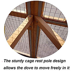 MYES Pigeon Shed, Large Wooden Loft Solid Dove House, Outdoor Pigeon Cage for Household Breeding (9-Nest Box W/Jumping Cage)