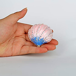 SEVENBEES Seashell Trinket Box Hinged Jewelry Boxes Sea Shell Trinket Box Seashells Ring Holder Figurine Collectible Ring Holder