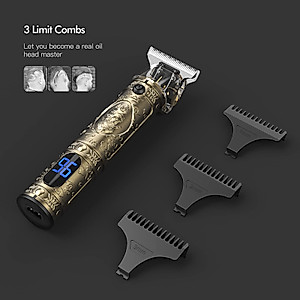 Professional Mens Hair Trimmer Bestauty Cordless Electric Hair Clippers with LCD Screen,180 Mins Working Time with Clipper Oil,Beard Trimmer T Blade Outiner Trimmer Gifts for Men