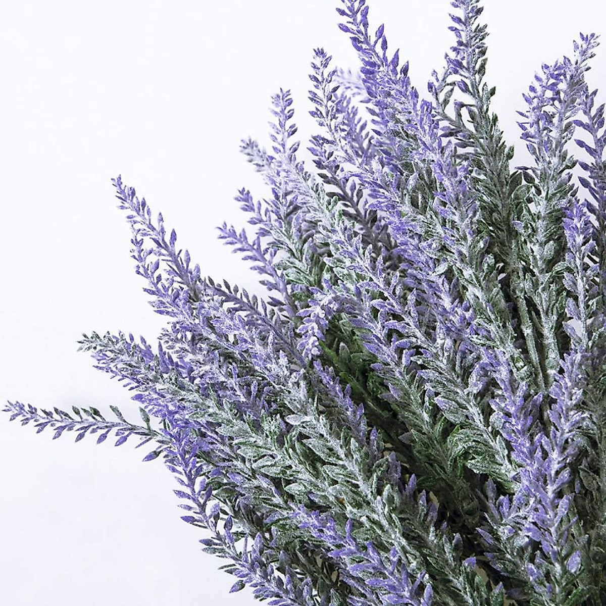 Evoio 10pcs Artificial Flocked Lavender Bouquet, DIY Bridle Flowers Arrangements Home Kitchen Garden Office Wedding Decor Floral-Purple