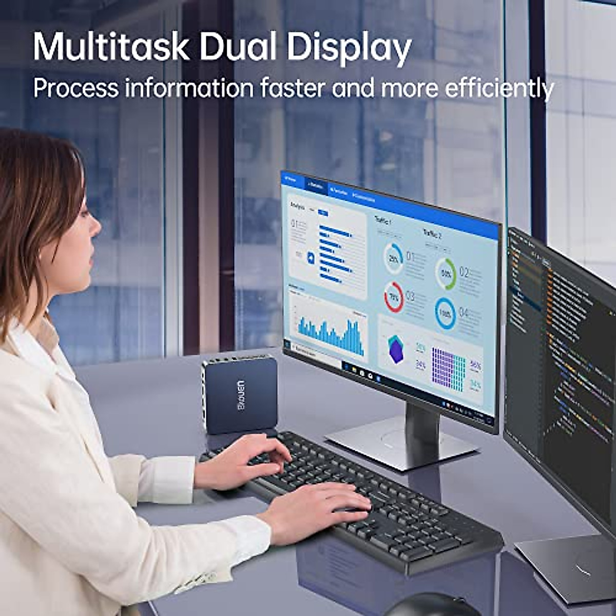 Mini PC Windows 11 Pro, Lightweight 11th Intel N5105 Mini Computers(Turbo 2.9GHz), Ultra Thin Extensible 8GB RAM 256GB SSD Micro Desktop Computers,4K HDMI Dual Display, Dual WiFi Business/Home/Office