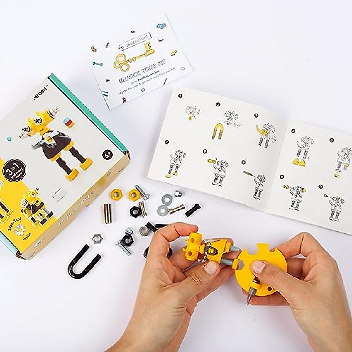 The Off Bits InfoBit Build Your Own Robot Toy Construction Set, Educational STEM Activities Learning Kit, Creative Build and Play Model Kit Steam Toys for 6 7 8 9 10+ Year Old Boys and Girls