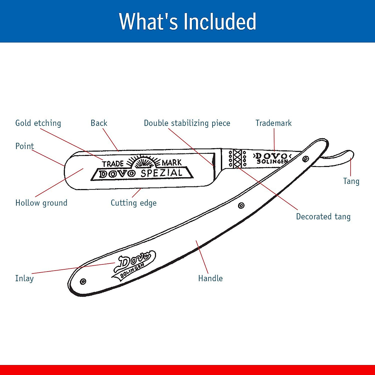 DOVO Diamant Straight Razor Olivewood Handle Black Blade 5/8''