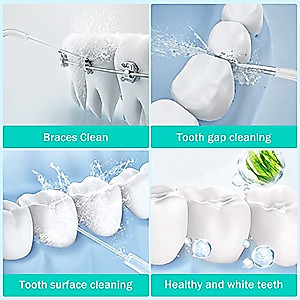 Matekxy Foldable Water Flosser, Cordless Rechargeable Oral Irrigator, IPX7 Waterproof 4 Modes Water Teeth Cleaner for Braces, Bridges Care, Home Travel Pink