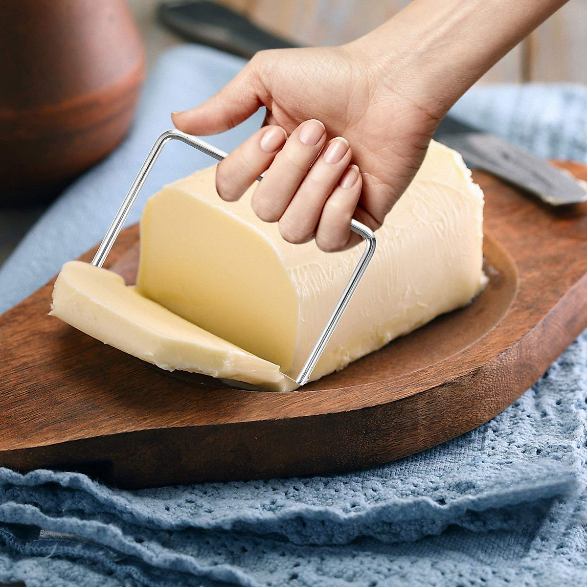 BESTonZON Cooking Cutter Wire Leveler Handheld Egg Butter Slicers for and Pastry Lyre Cutting Gadgets Slicer Home Multifunctional Supplies Tools Soft Cake Cheese Kitchen Spatula Dessert