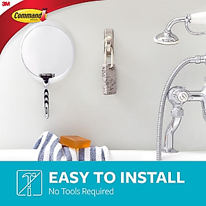 Command MR02-SN-B Metal Bath Hook, Medium, Satin Nickel