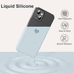 SupVict iPhone 13 Mini Phone Case, Slim Thin Silicone Soft Rubber Gel Cute Heart Design Shockproof Protective Soft Bumper Drop Protection Girls Women Boys Men iPhone 13 Mini Cover, Blue Design