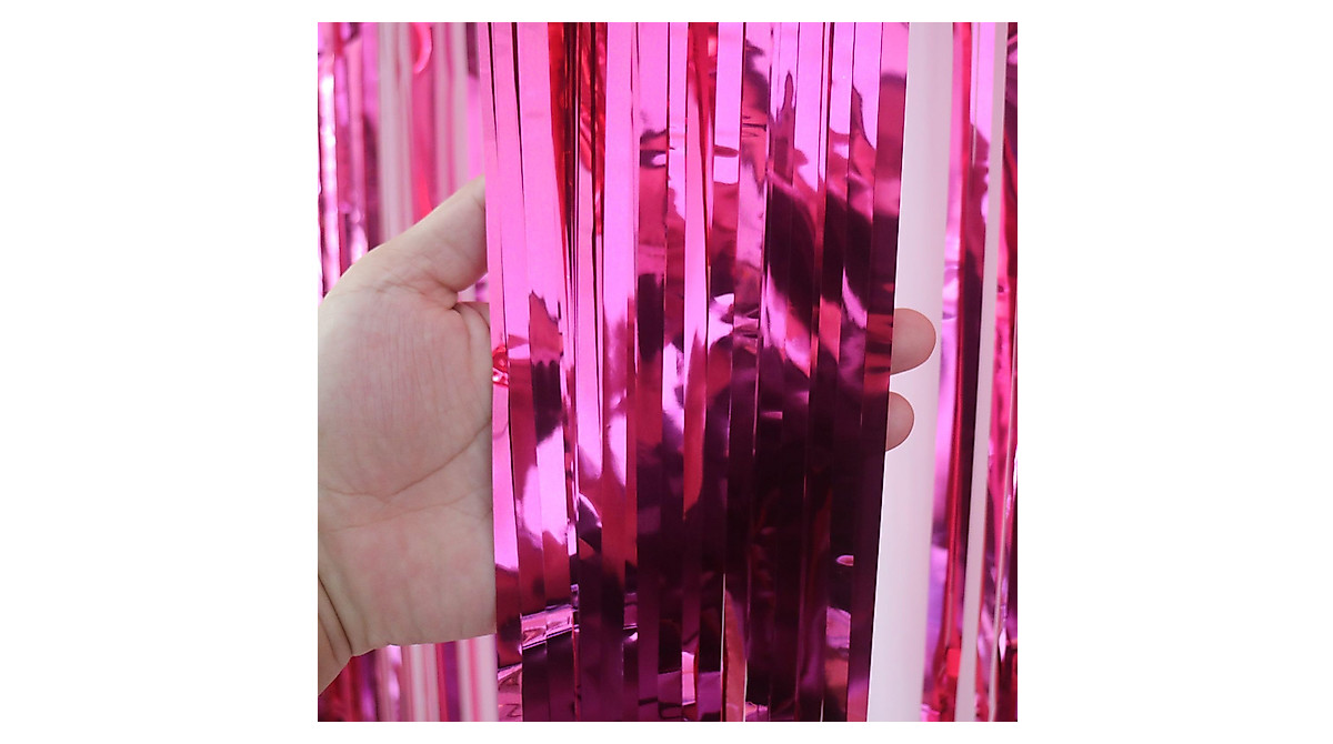 EUFARS Hot Pink Fringe Curtains for Memorable Parties