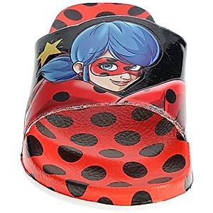 Miraculous Ladybug Girls' Sport Sandals, Comfort Casual Sport Slide, Black/Red, Little Kid Size 12/13