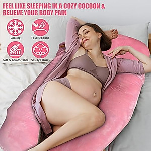 IRIE FOR ME Ultimate Comfort U Shaped Body Pillow - Pregnancy Pillows, Maternity Pillow & Pregnancy Must-Haves for Belly Support Adults & Pregnant Women (Pink)
