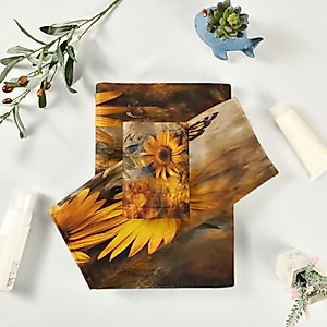 Flradish Sunflowers Towels 3 Pack Bath Towels for Bathroom Set Soft Cotton Highly Absorbent Lightweight & Quickdry Towel Set 1 Bath Towel,1 Hand Towel,1 Washclothe