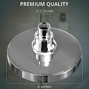 GURIN Shower Head High Pressure Rain, Luxury Bathroom Showerhead with Chrome Plated Finish, Adjustable Angles, Anti-Clogging Silicone Nozzles (California 1.8 GPM)