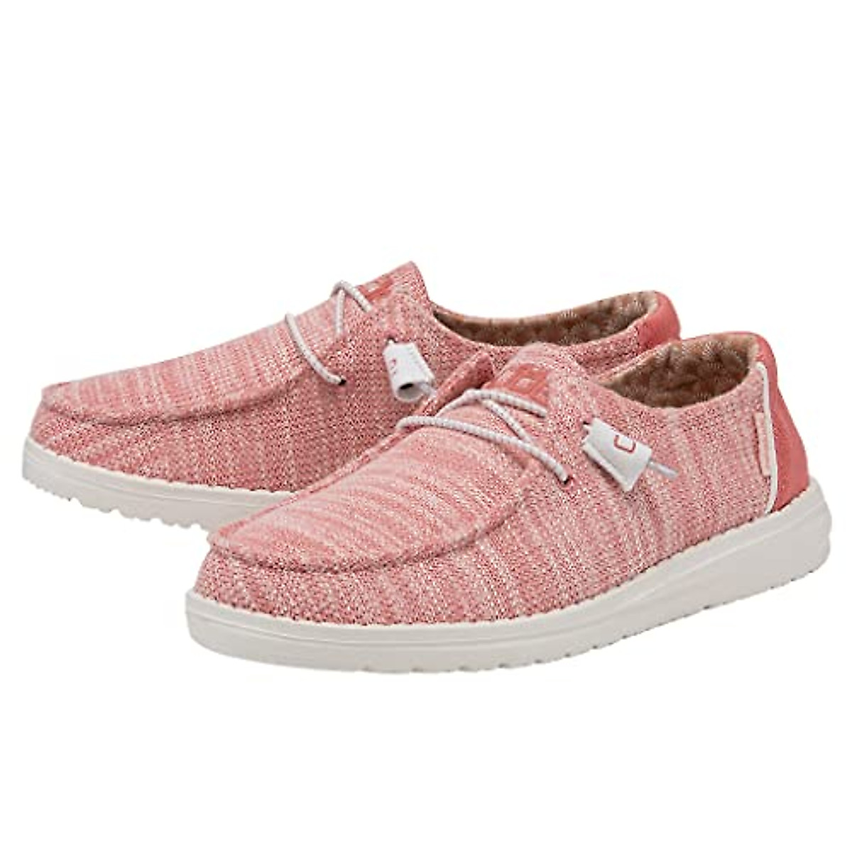 Hey Dude Women's Wendy Stretch Coral Pearl Size 6 | Women’s Shoes | Women’s Lace Up Loafers | Comfortable & Light-Weight