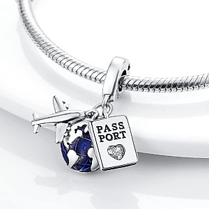 Hapour 925 Sterling Silver Charms Mom Dangle Charm for Charm Bracelet Heart Love Charm Beads for Women Mother Grandmother Mother's Day