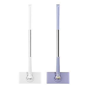 2024 Upgraded Hands-Free Mini Mop, Automatic Cloth Changing Mini Mop, 360°Rotating Head Portable Push-Pull Handle Design, Hands-Free Mini Mop Compatible with Face Towels (Purple)