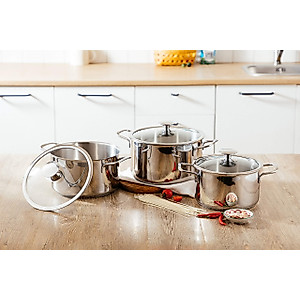 Prime Cook 4.8 qt. 18/10 Stainless Steel Soup Pot with Lid