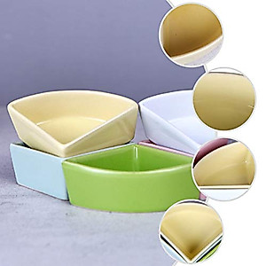 Balacoo Hamster Feeding Bowl Ceramic Small Animal Food and Water Bowl for Hamster Guinea Pig Rat Gerbil (Yellow)