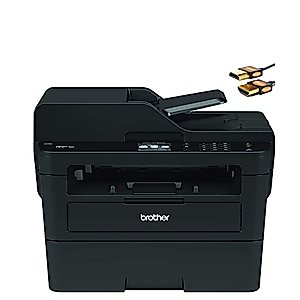 Brother MFC-L27 30DW Compact Wireless Monochrome All-in-One Laser Printer - Print Copy Scan Fax - Mobile Printing - Auto Duplex Printing - 50 Sheets ADF - Up to 36 ppm - 2.7" Touchscreen + HDMI Cable