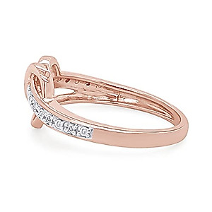 AFFY Sterling Silver Diamond Heart Ring (1/20 cttw, I-J Color, I3 Clarity)