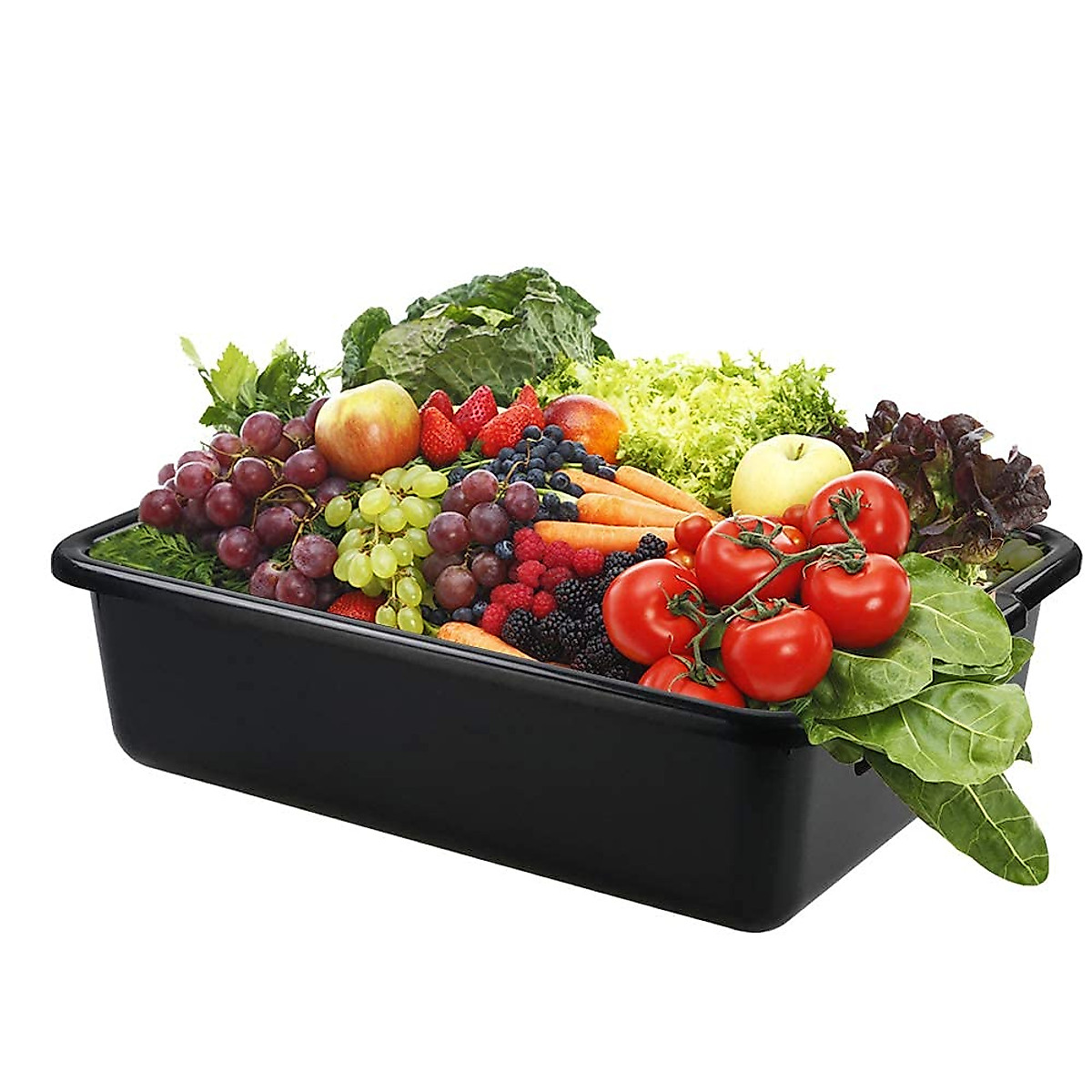 Parlynies 4-Pack 25 L Commercial Bus Box/Tote Box, Plastic Utility Bus Tub, Black