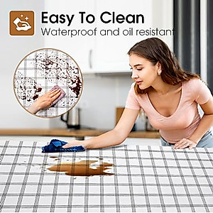 Beautysaid Drawer and Shelf Liners for Kitchen Cabinets, Non Adhesive Slip Resistant Shelf Paper Thickened Strong Grip Waterproof Mats for Bathroom Bedroom Shelve(Plaid,12 in x 10 FT)