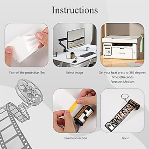 Guiqulai 6 Pack Sublimation Film Roll Keychain Personalized Photo Keychain Camera Memory Keychain Double Sided Sublimation Reel Album (4)