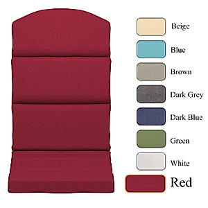 BPS Patio Chair Cushions for Adirondack Chairs, High-Back Design, 52"x20"x2.5" Olefin Fabric Slipcovers with Ties, for Outdoor Furniture, Set of 2