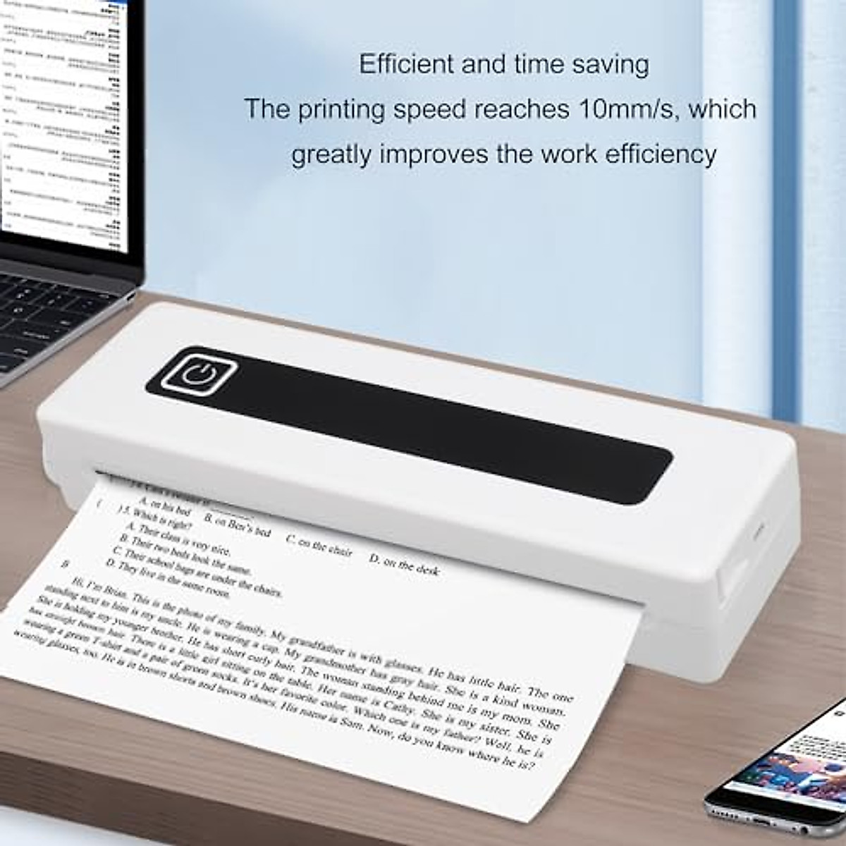 XMEYE Portable Printer, Bluetooth Thermal Inkless Printer 200DPI High Resolution Clear Print Printer Compatible with iOS, Android, Laptop for Office Car Home