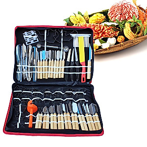 CHUNILLE 80pcs Carving Tool Kit Vegetable Fruit Peeling Sculpting Cutter Toolbox DIY