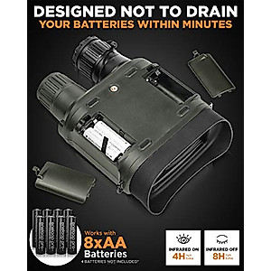 CREATIVE XP Night Vision Goggles - GlassCondor Pro - Digital Military Binoculars w/Infrared Lens, Tactical Gear for Hunting & Security, Green