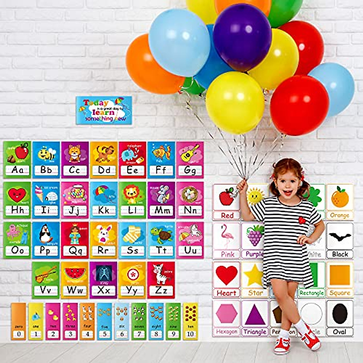 Preschool Learning Cards: Alphabet, Numbers, Colors, Shapes