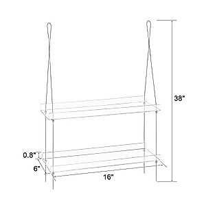 Sumerflos Acrylic Hanging Floating Shelves, 2Tier Clear Indoor Wall Window Storage Rack, Height Adjustable Display Floating Shelves for Home, Kitchen, Bedroom, Bathroom