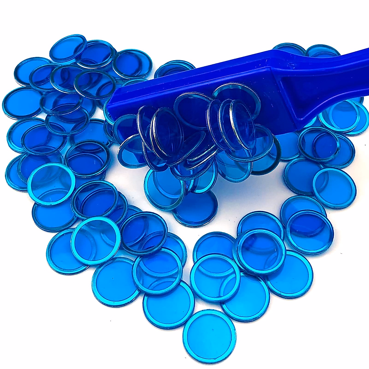 Dacefloy Magnetic Bingo Set -100 PCS Multicolour Metal Ringed Chips/Plastic Poker Tokens/Markers/Math Counting/Science Exploration/STEM Kit/Family Game Nights