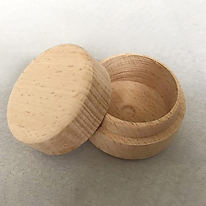 Small Boxes 3pcs Round Wooden Ring Boxes with Lid Small Earring Display Box Wooden Keepsake Box for Jewelry Earrings Necklace Proposal Engagement Birthday Wedding Ring Box
