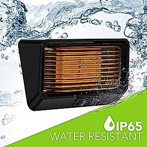 Leisure LED 2 Pack RV Exterior Porch Utility Light with Switch 12v 280 Lumen Lighting Fixture. Replacement Lighting for RVs, Trailers, Campers, 5th Wheels Black Base Clear & Amber Len (Black, 2-Pack)