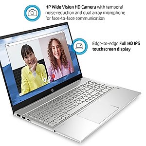 HP Pavilion 15.6" 1920x1080 Touchscreen Laptop | 12th Intel i7-1255U 10-Core Processor | NVIDIA GeForce MX550 | Backlit Key | USB-C | 16GB DDR4 1TB SSD | Win11 Pro
