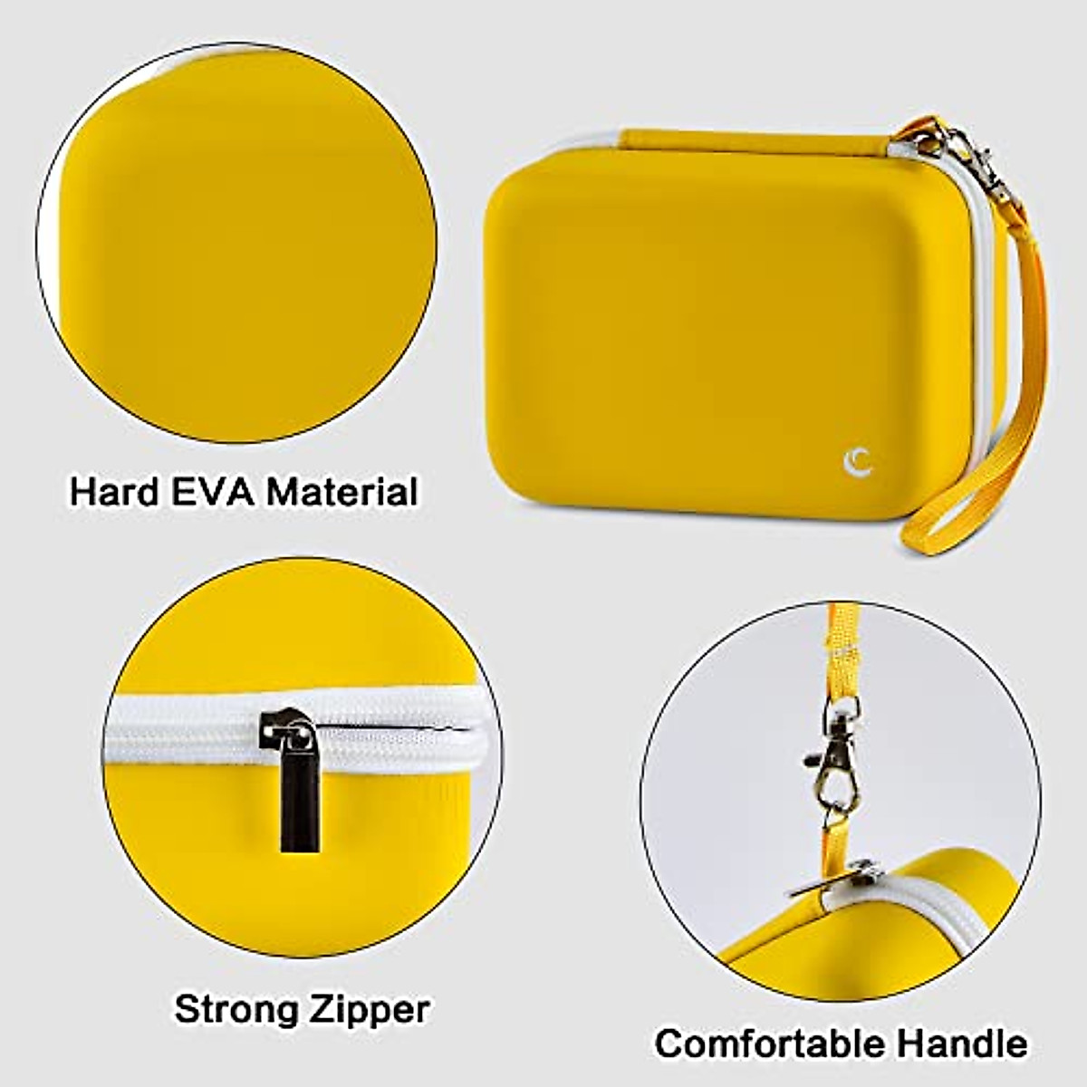 Case Compatible with PVO/ for Meer YG 300 1080P HD Outdoor Movie Mini Projectors, Portable LED Pico Video Projector Hard Travel Carrying Small Bags(Box Only)-Yellow
